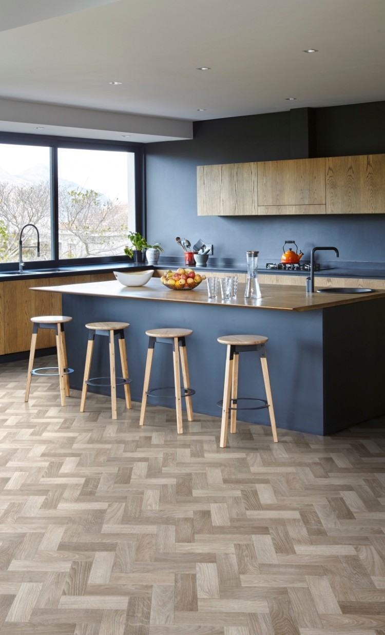 Peretti Cumin Beige Herringbone Wood Vinyl Flooring | Tapi